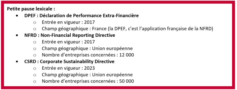 DPEF, NFRD, CSRD : guide du reporting extra-financier - Agence Déclic